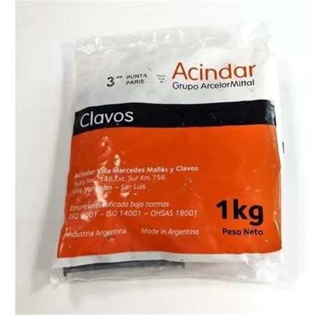 Acindar Clavos Punta Paris 3 Pulgadas Bolsa De 1 Kg ARCELORMITTAL
