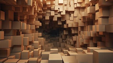 Premium Photo Cubic Formations With A Three Dimensional Depth Effect