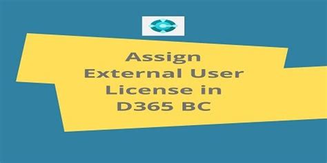 How To Assign External User License In D365 Bc