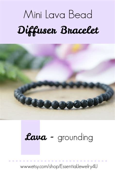 4mm Lava Bead Bracelet Essential Oil Diffuser Bracelet Volcanic Lava