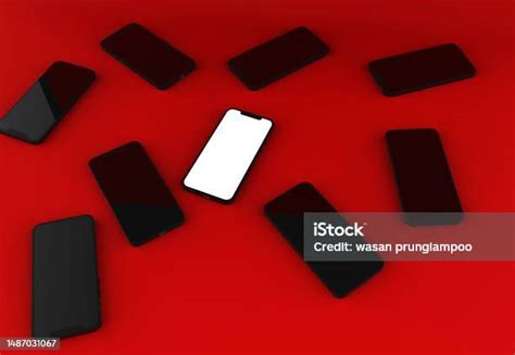 휴대 전화 템플릿 모형입니다 다른 개념 3d 그림입니다 0명에 대한 스톡 사진 및 기타 이미지 0명 3차원 형태 개념 Istock