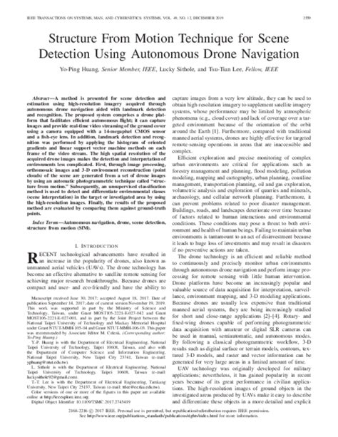 Pdf Structure From Motion Technique For Scene Detection Using