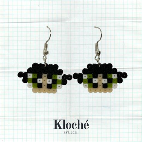 Buttercup Powerpuff Girls Perler Bead Earrings Womens Fashion