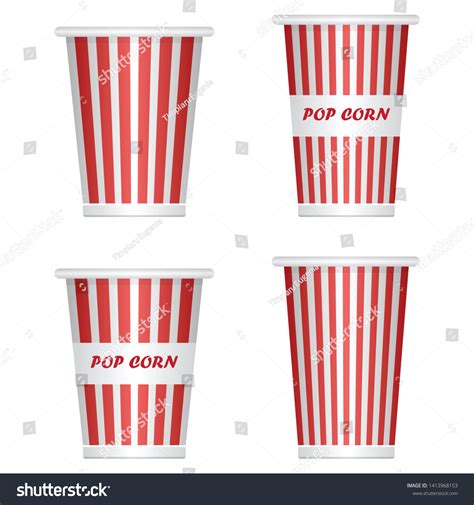 Empty Popcorn Bucket Vector Illustration Isolated Stock Vector Royalty