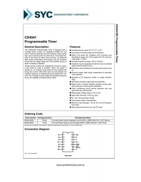 CD4541 Programmable Timer SYC