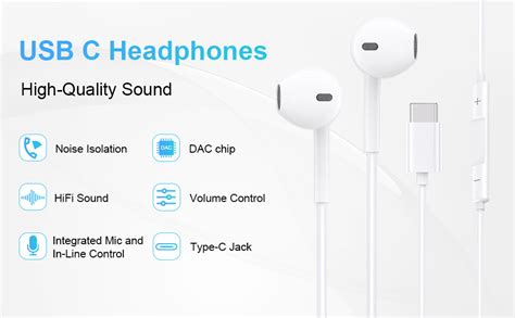 Amazon Com Usb C Headphones Packusb Type C Earbuds Hifi Stereo Usb C Wired Earphones With