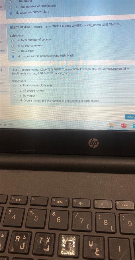 solved b ﻿no outputc ﻿total number of enrolimentsd