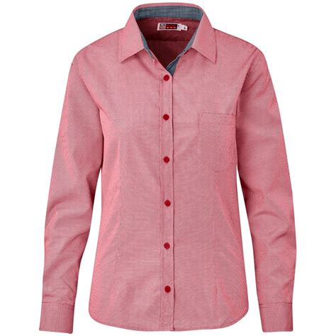 Ladies Long Sleeve Coventry Shirt Red Bas 9501 R Amrod Botswana