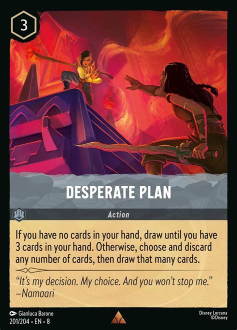 Desperate Plan 201 204 Disney Lorcana Card Details Review Lorcana Player
