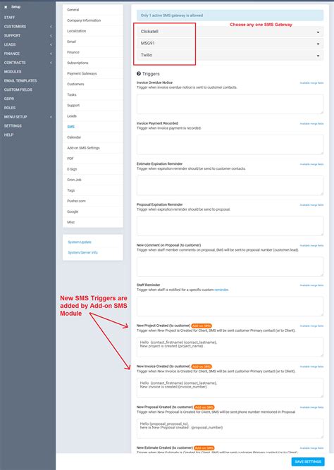 Add On SMS Manager Module For Perfex CRM By Sejalinfotech CodeCanyon