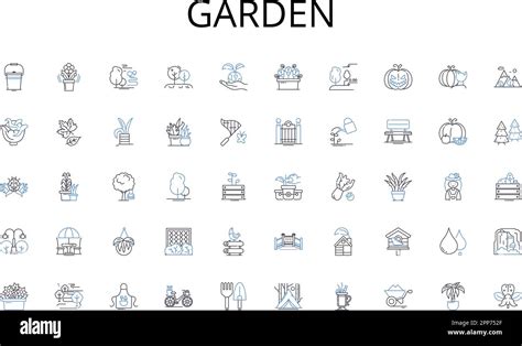 Garden Line Icons Collection Cryptocurrency Blockchain Digitalization Innovation