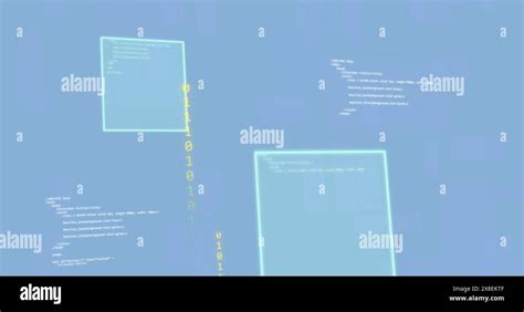 Image Of Programming Language With Binary Codes And Screens On Blue
