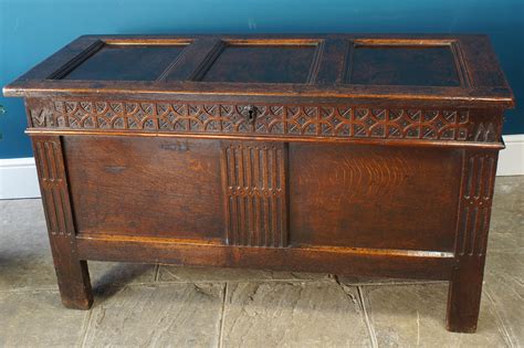17th Century Carved Oak Coffer Of An Excellent Colour For Sale At 1stdibs
