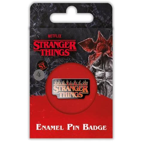 Stranger Things Pin Badge With Logo On Fire From House Of Spells