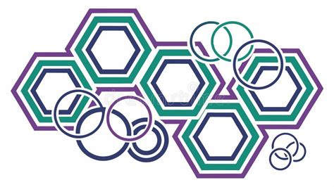 Interlocking Hexagons With Vibrant Gradient Colors Modern Geometric