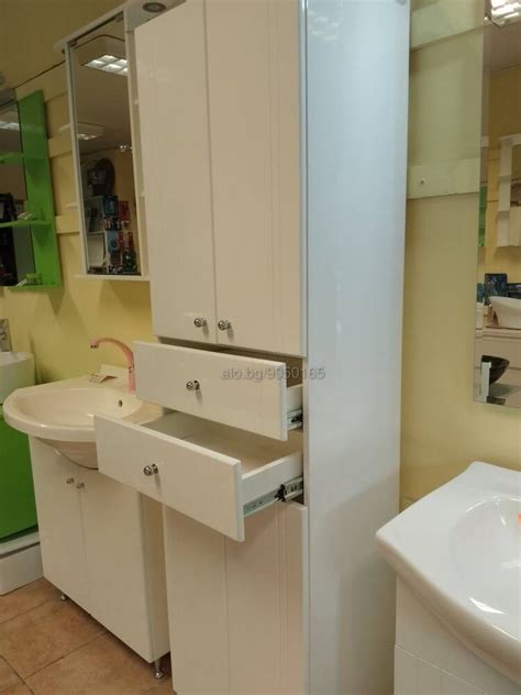 Колона за баня 50см ПВЦ Шкаф за баня Всичко за банята София шкаф за баня от ПВЦ матер