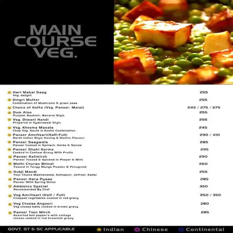 Menu At Ambience All Day Dining Mumbai