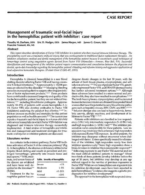 PDF CASE REPORT Management Of Traumatic Oral Facial Injury In PDF FileCASE REPORT