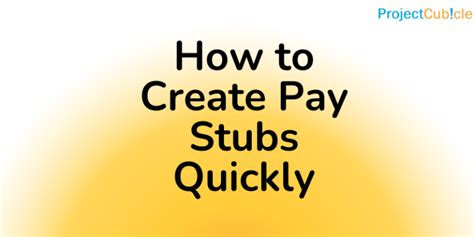 How To Create Pay Stubs Quickly
