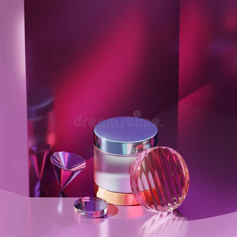 3d Render Geometric Background Abstract Glowing Cylinders Stock Image Image Of Trend Product