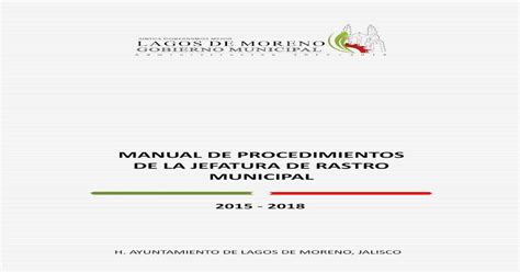 MANUAL DE PROCEDIMIENTOS DE LA JEFATURA DE …transparencia.lagosdemoreno.gob.mx/wp-content ...