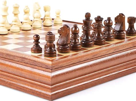 Unique Chess Set Rustic 18 Inch Board With Custom Monogram