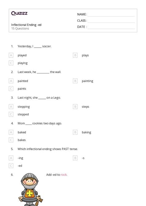 50 Inflectional Endings Worksheets For 5th Grade On Quizizz Free