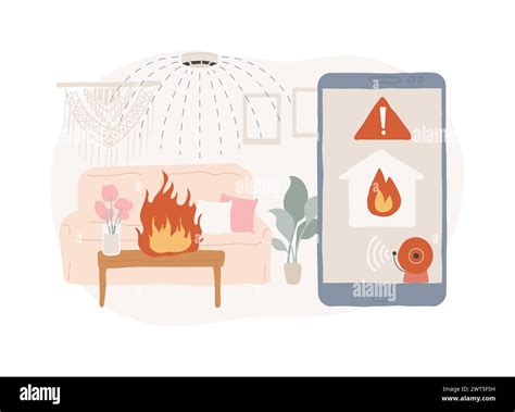 Fire Protection Isolated Concept Vector Illustration Fire Alarm System