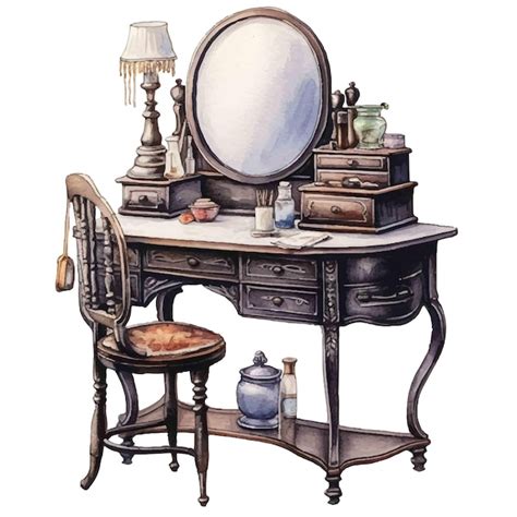 Premium Vector Dressing Table Watercolor Illustration