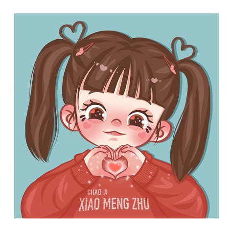 比心小姐姐头像超级小蒙猪 站酷zcool