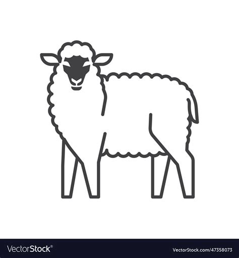 Lamb Linear Icon Unique Sheep Royalty Free Vector Image