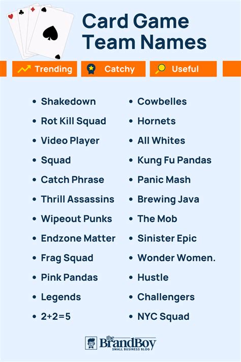 300 Cool Card Game Team Names Ideas Generator BrandBoy