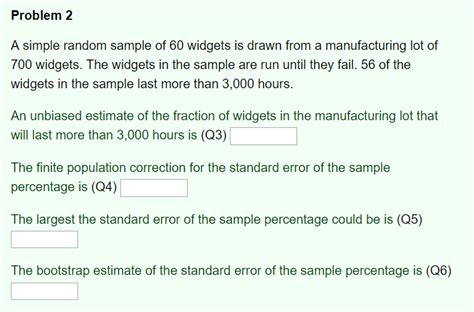 solved problem 2 a simple random 700 widgets the widgets in