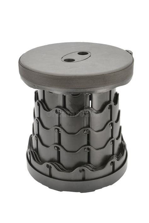 Black Portable Telescopic Camping Stool Stock Image Image Of Black