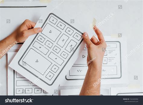 Ux Website Design Wireframe Sketch Prototype Stock Photo Shutterstock