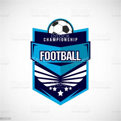 축구 축구 배지 디자인 서식 파일 흰색 배경에 고립 된 스포츠 팀 정체성 벡터 일러스트 방패에 대한 스톡 벡터 아트 및 기타 이미지 방패 추상적인 축구 Istock