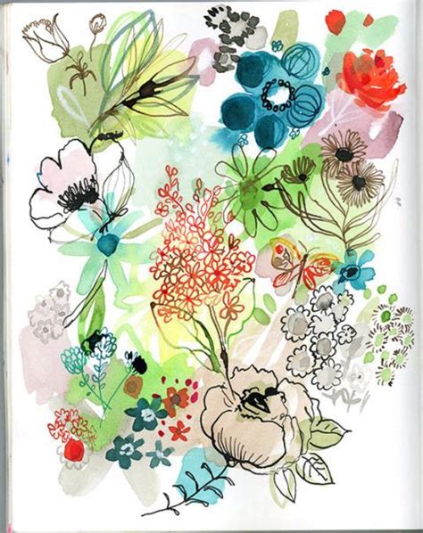 NEWS Jennifer Orkin Lewis Flower Doodles Watercolor Flower Art