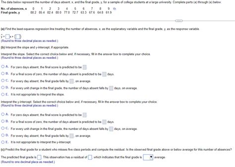 Solved A Find The Least Squares Regression Line Treating