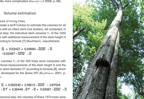 The Volume Of A Tree Includes The Stem Volume From The Ground To The Download Scientific