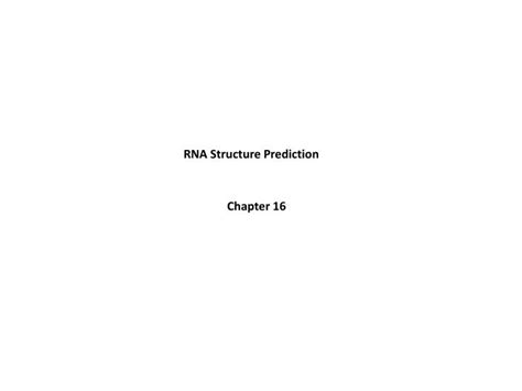 PPT RNA Structure Prediction PowerPoint Presentation Free Download ID 3366861
