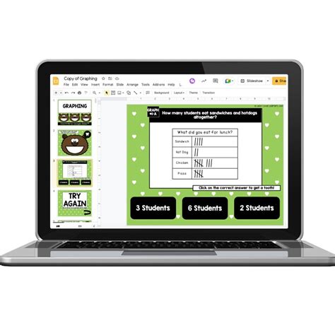 Digital 1st And 2nd Grade Math Toothy® Task Cards Graphing Lucky