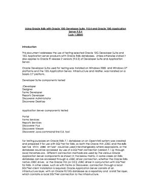 Fillable Online Using Oracle Rdb With Oracle 10G Developer Suite 9 Fax