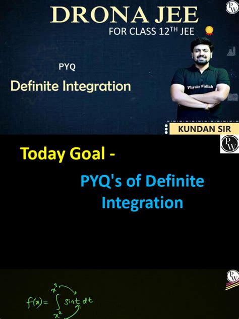 Complete Pyqs Of Definite Integration Class Notes Pdf