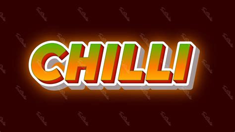 Glowy Chili Text Effect Vector File Illustrator PREMIUM