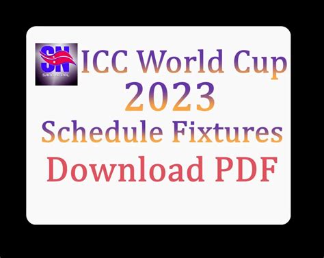 Icc World Cup 2023 Schedule Fixtures Download Pdf