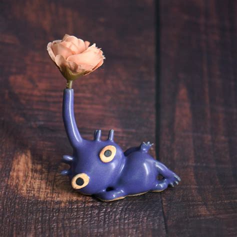 Made A Tiny Purple Pikmin Bud Vase For Dried Fake Flowers You Can