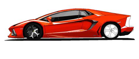 Lamborghini Aventador Side View Ms Paint Colored 3 By Ant787 On Deviantart