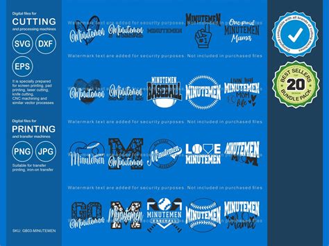 Minutemen Svg Minutemen 20 Baseball Svg Mascot Designs Pack Minutemen