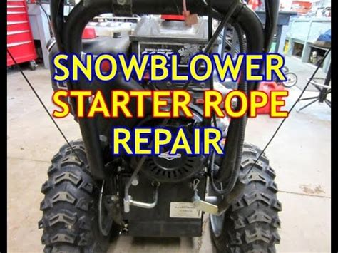 Snowblower Starter Rope Repair On Briggs & Stratton Engine - YouTube