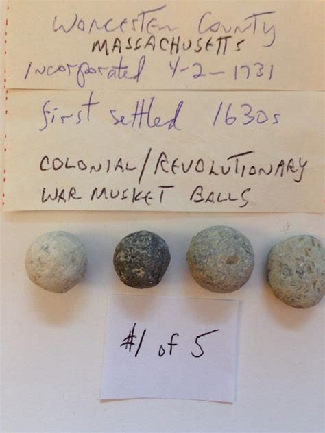 Colonialrevolutionary War Era Musket Balls Worcester Co Mass